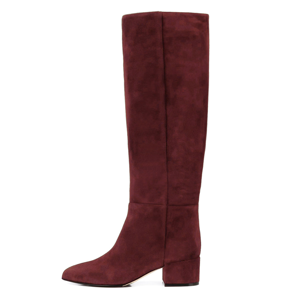 Calf fitting heel boots - Teti burgundy suede - Fillies and Boots